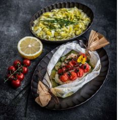 Recipe Cod in parchment paper, leek fondue - FRIJE
