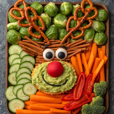 Recipe Fun reindeer vegetable appetizer platter - FRIJE