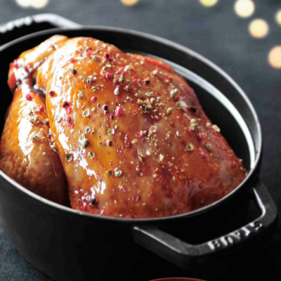 Recipe Honey-glazed capon stuffed with foie gras - FRIJE